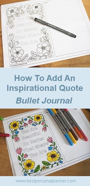 How To Add Inspirational Quotes Bullet Journal - Best Personal Planner